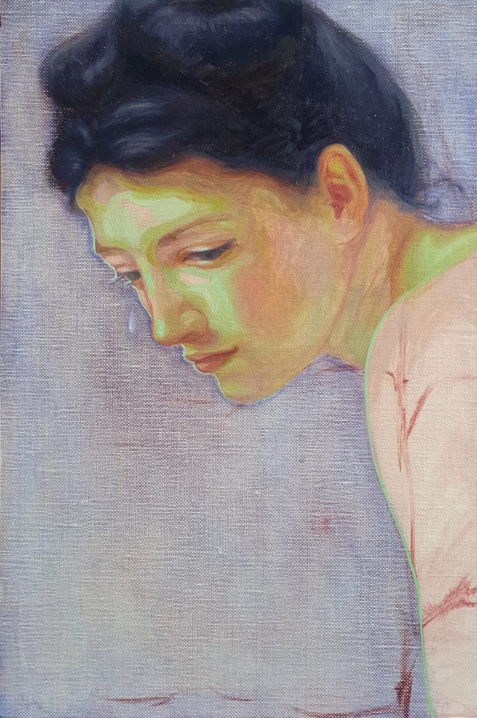 Green Portrait - Jackson's Art Gallery: Buy Original Artwork Online